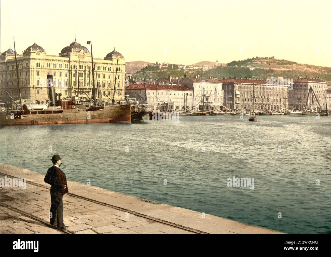 Fiume, the harbor, Croatia, Austro-Hungary, between ca. 1890 and ca ...
