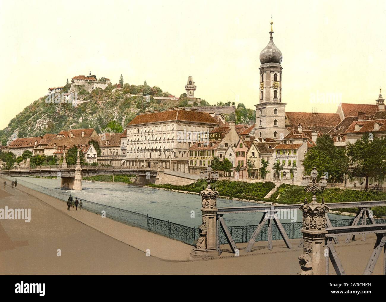 The Schlossberg from Hotel Florian, Styria, Austro-Hungary, between ca ...