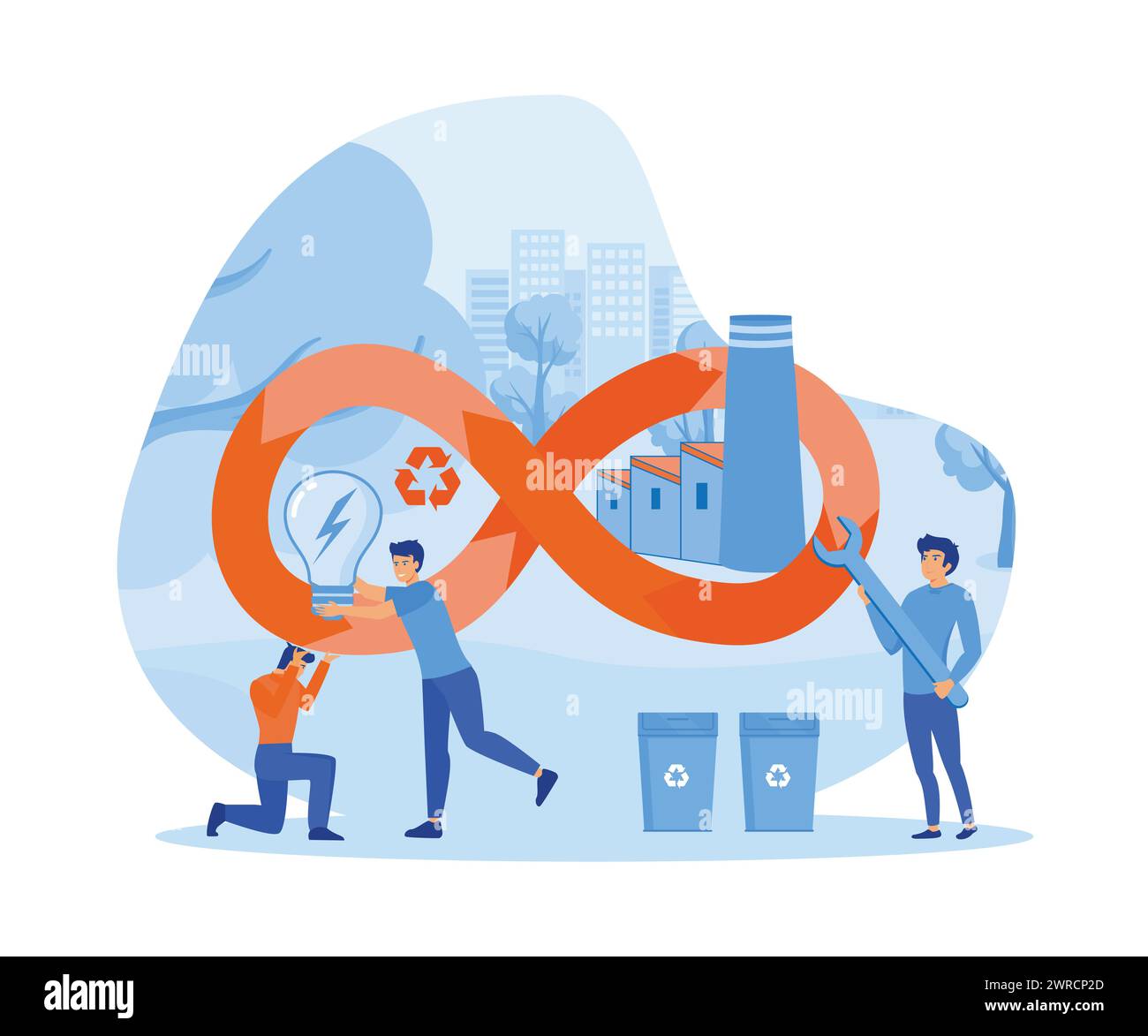 Circular economy, eco friendly energy production. industry development ...