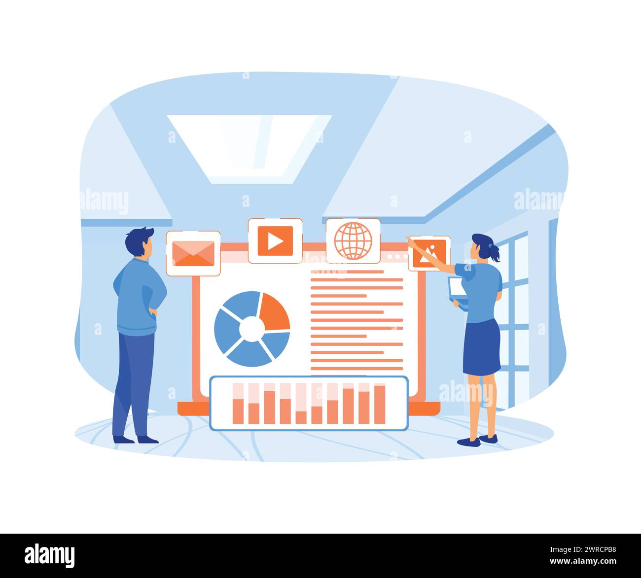 Email automation icon flat Stock Vector Images - Alamy