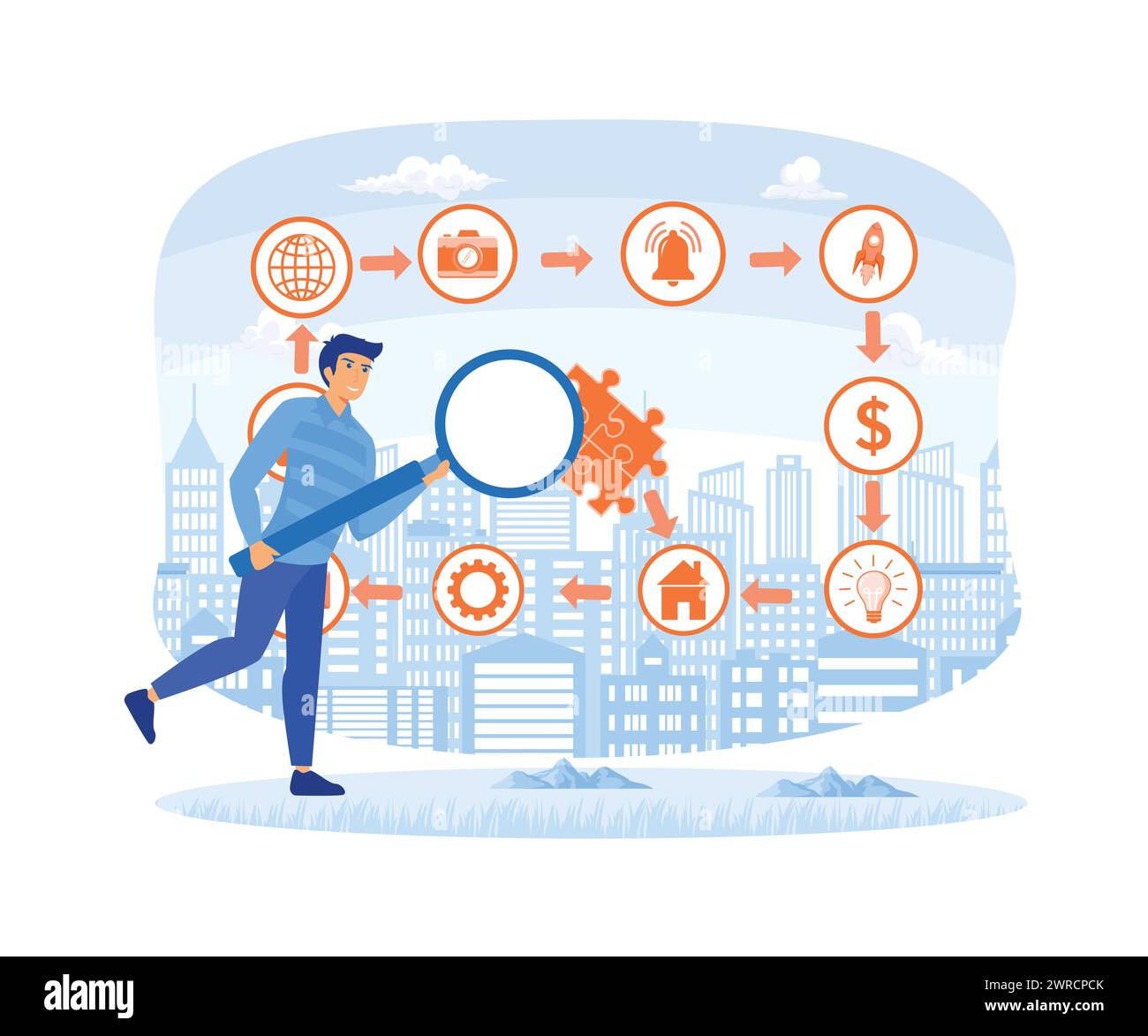 Digital transformation for web banners, infographics, mobile. flat vector modern illustration ...