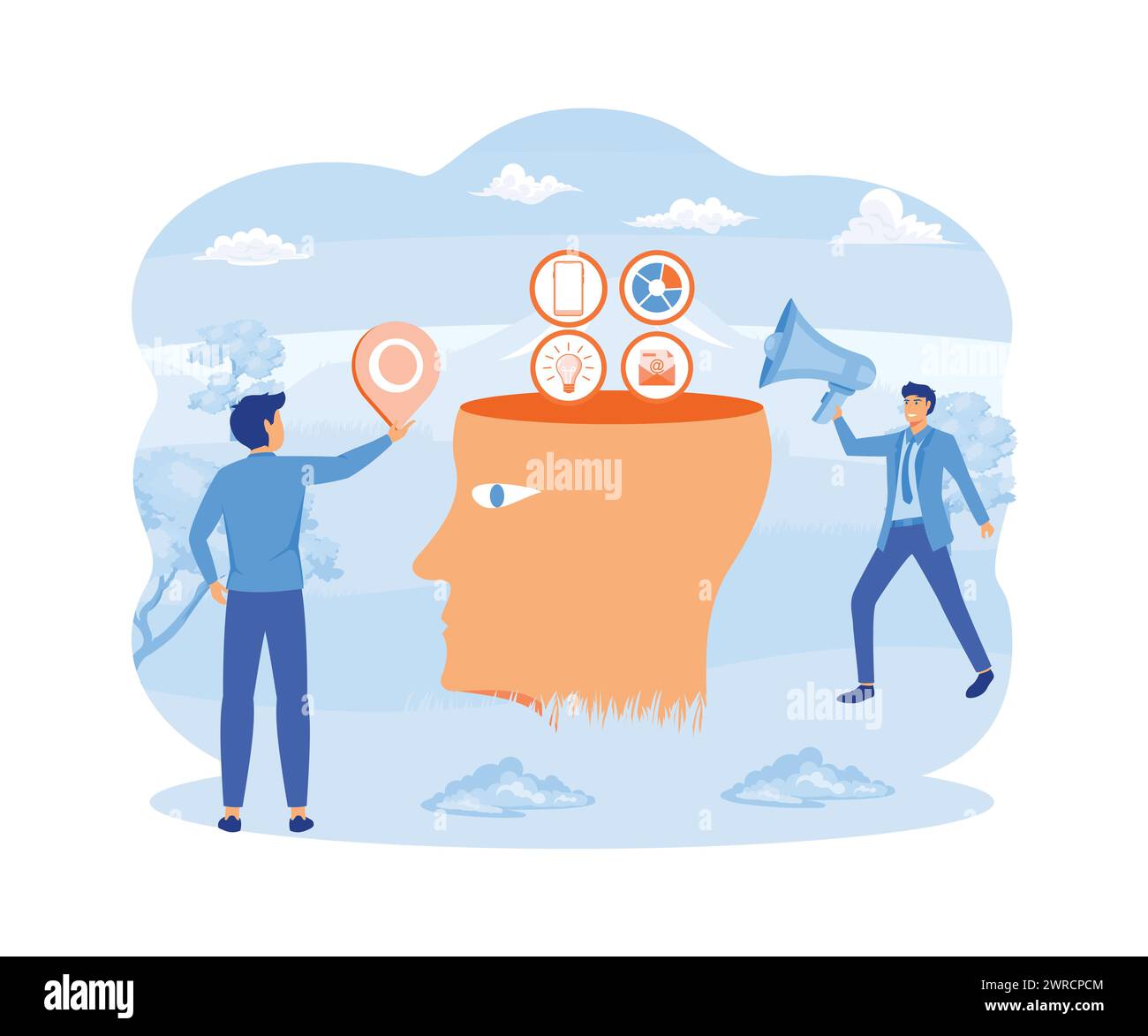 Creative idea. Digital information overload. Knowledge. Creative ...