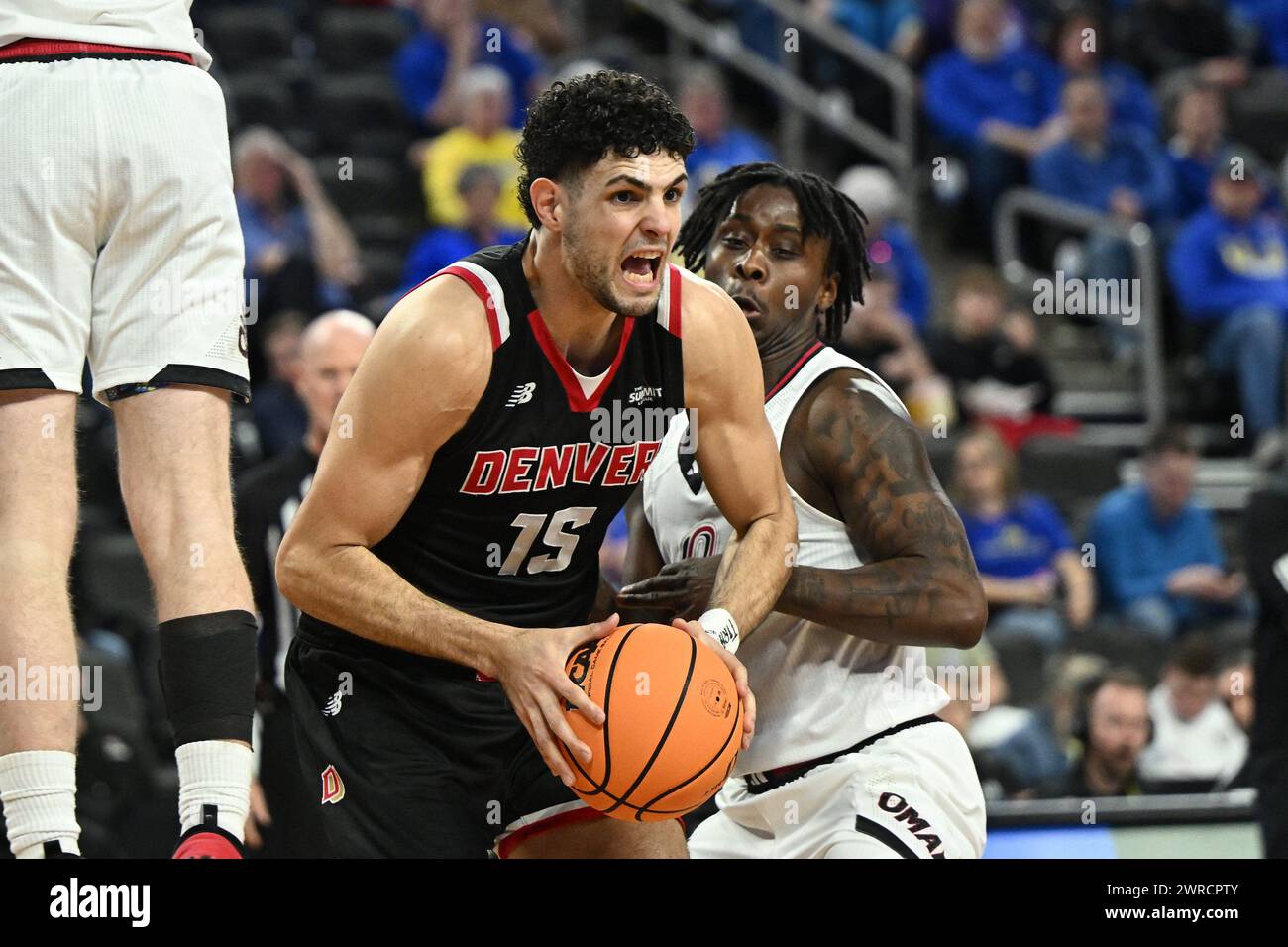 Denver forward Pedro Lopez-Sanvicente (15) makes a move after ...