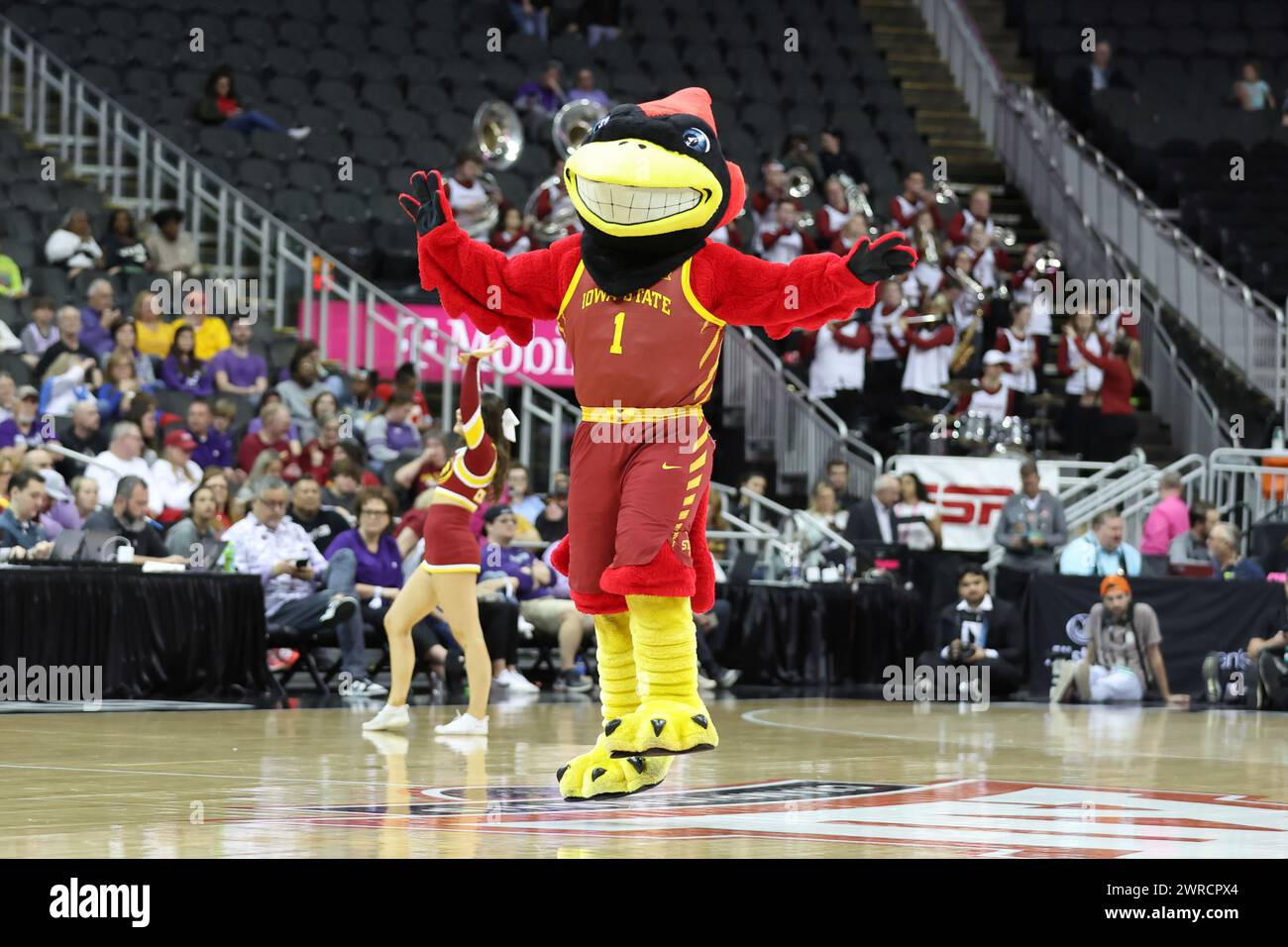 KANSAS CITY, MO - MARCH 11: The Iowa State Cyclones mascot during a ...