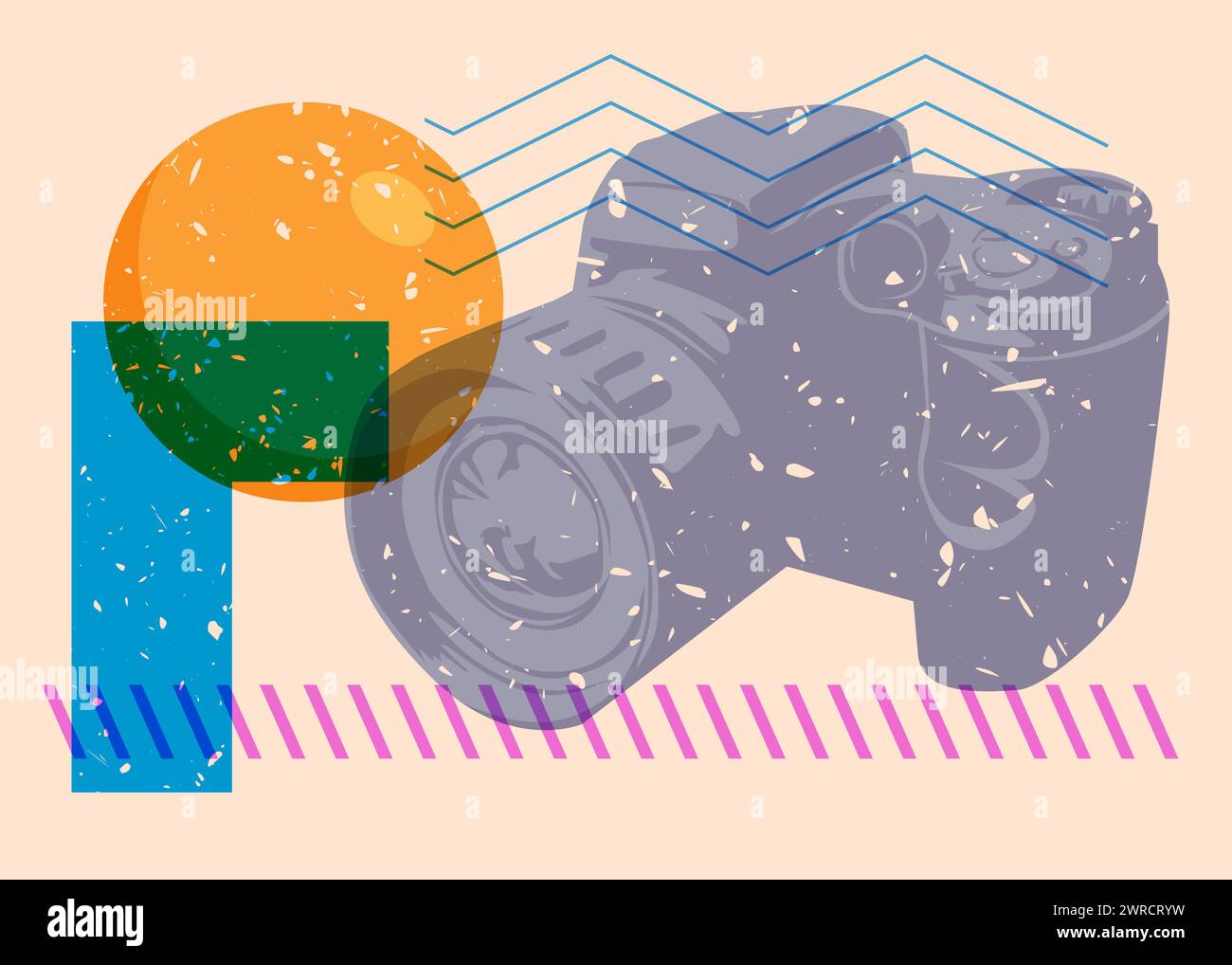 Risograph Camera, Photographic Equipment with geometric shapes. Objects ...