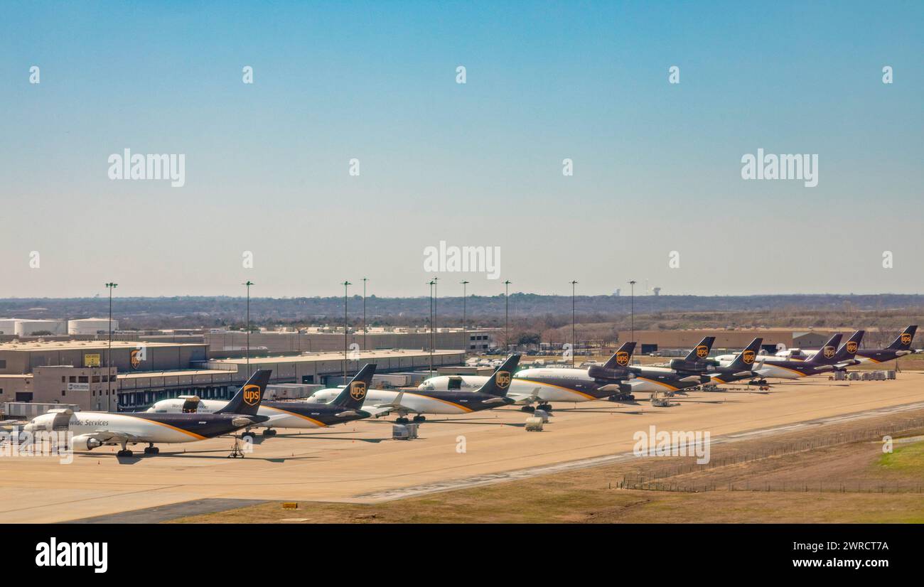 Dallas, Texas - United Parcel Service jets parked at the UPS terminal ...