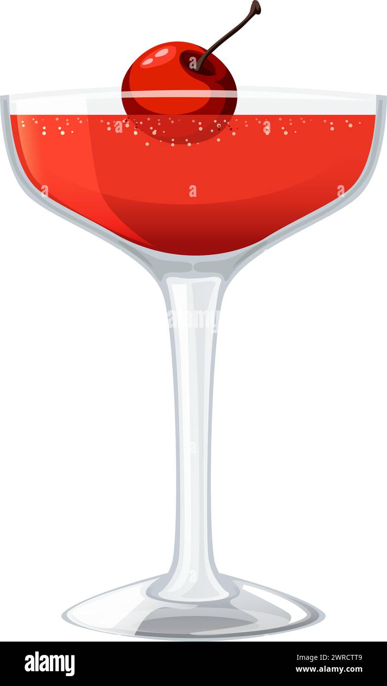 Vector illustration of a refreshing cherry cocktail Stock Vector Image ...