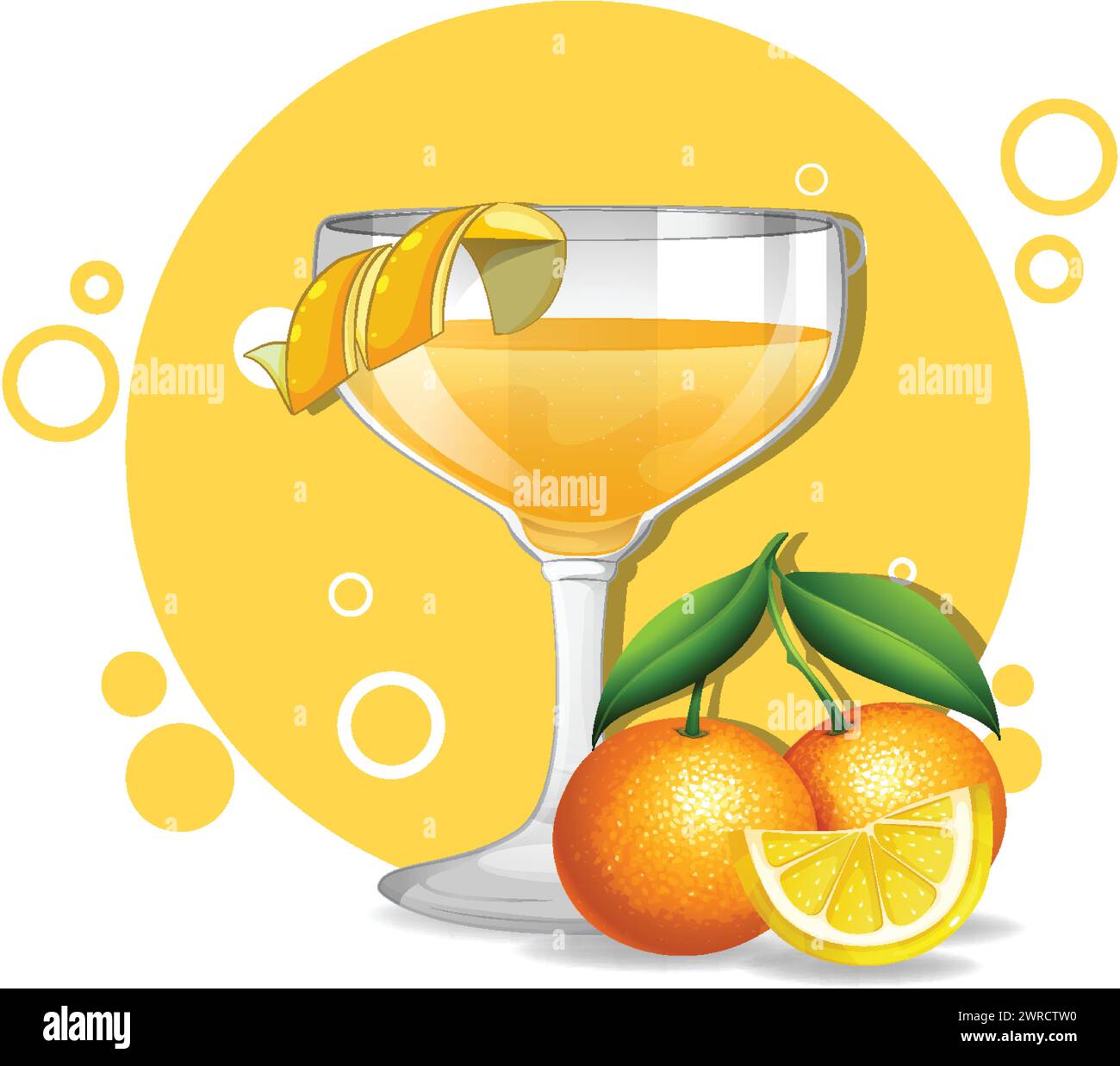 Vector illustration of a refreshing citrus cocktail Stock Vector Image ...