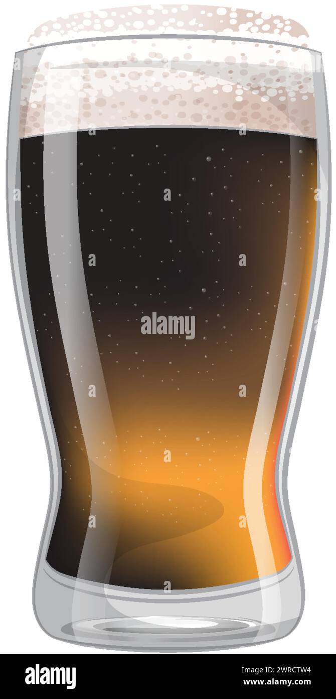 Glass cold craft stout Stock Vector Images - Alamy