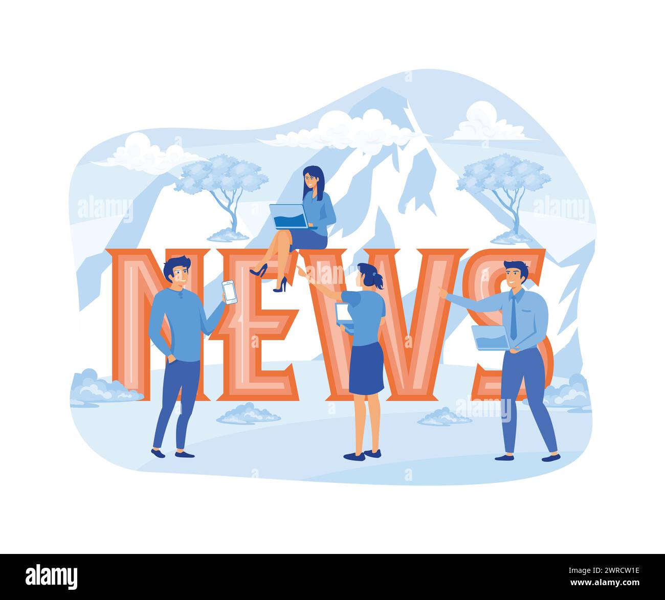 Men women standing using Stock Vector Images - Alamy