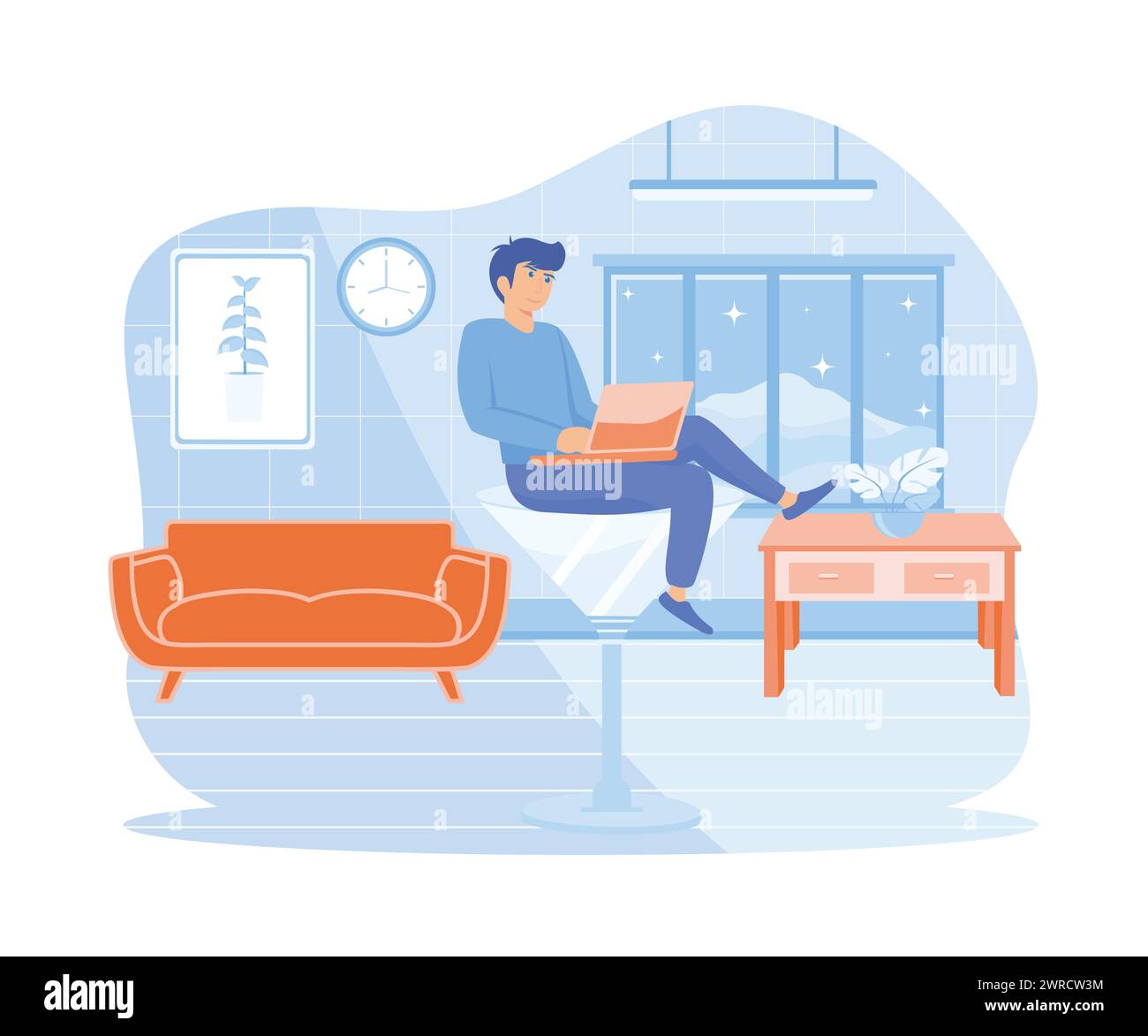 Work anywhere anytime Stock Vector Images - Alamy