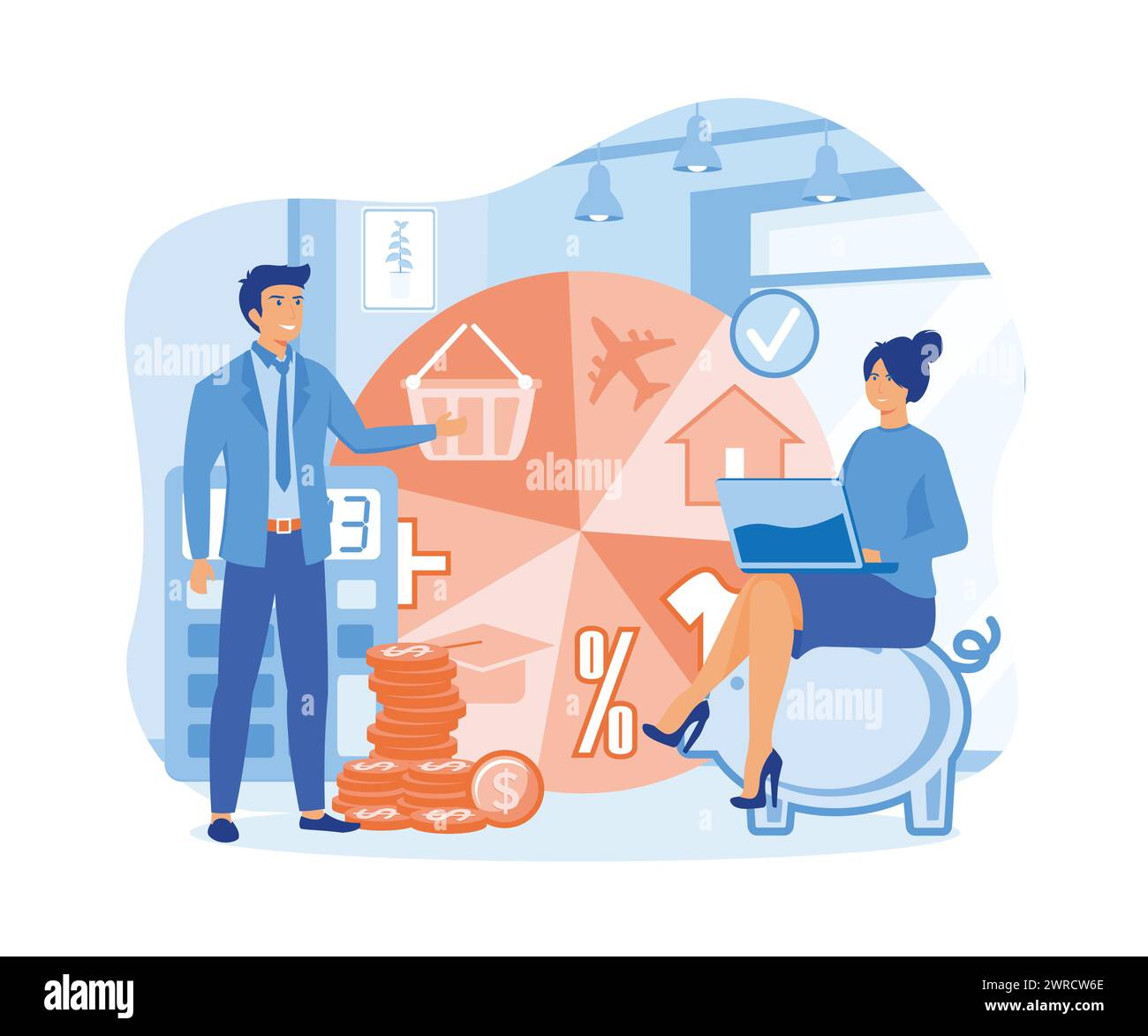 Budget planning. People analyzing personal or corporate budget. Man ...