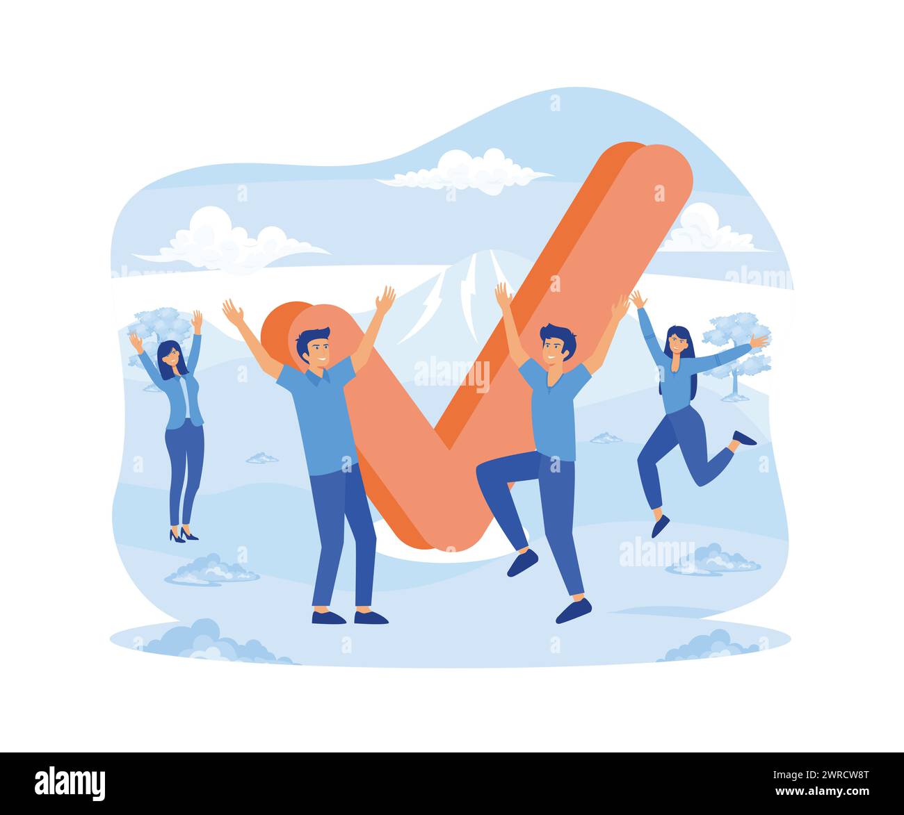 Done job concept. Finished project , online quiz, completed things or ...