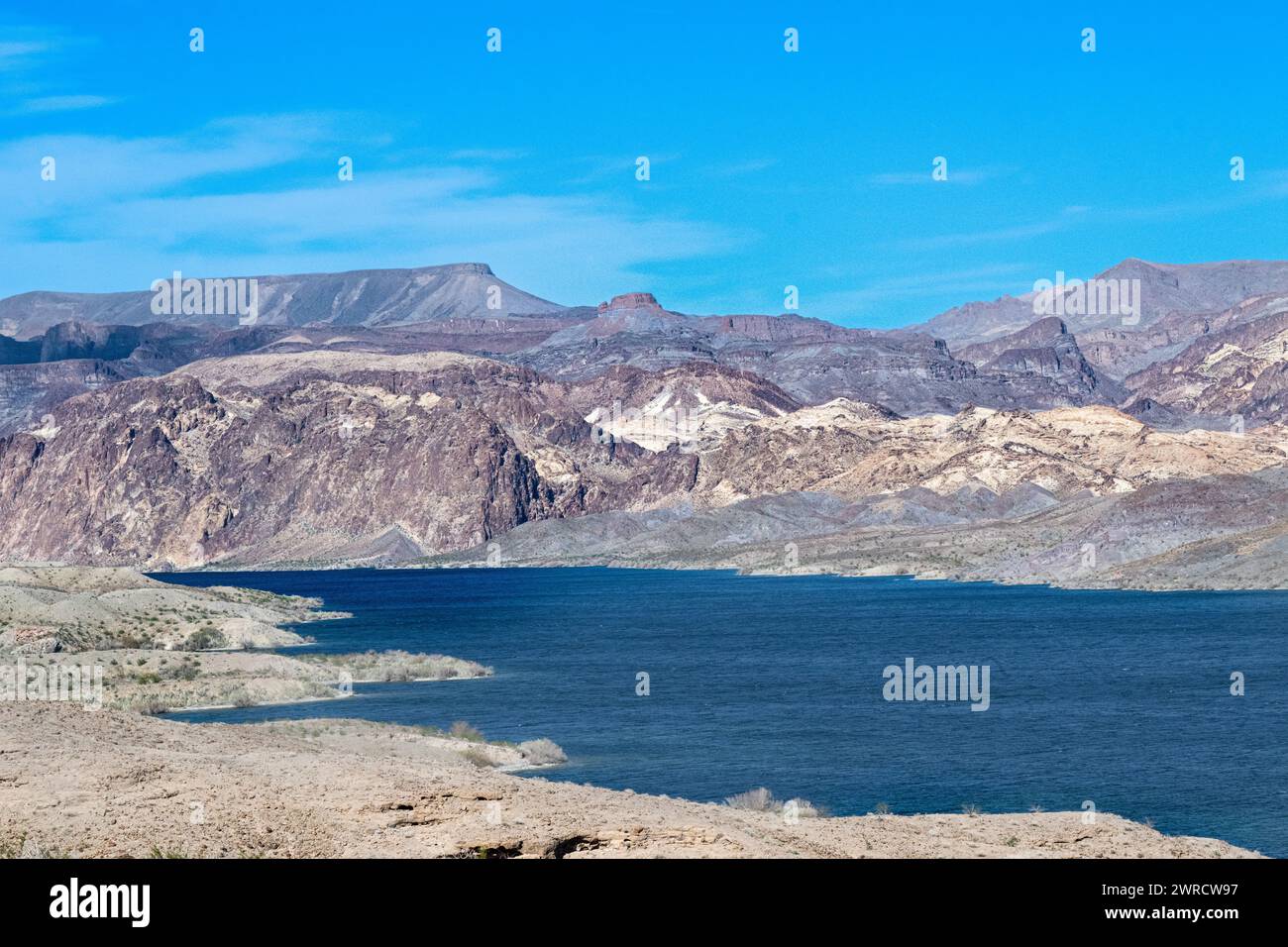 Colorado River in Nelson Nevada - conglomerate sandstone cliffs of the ...