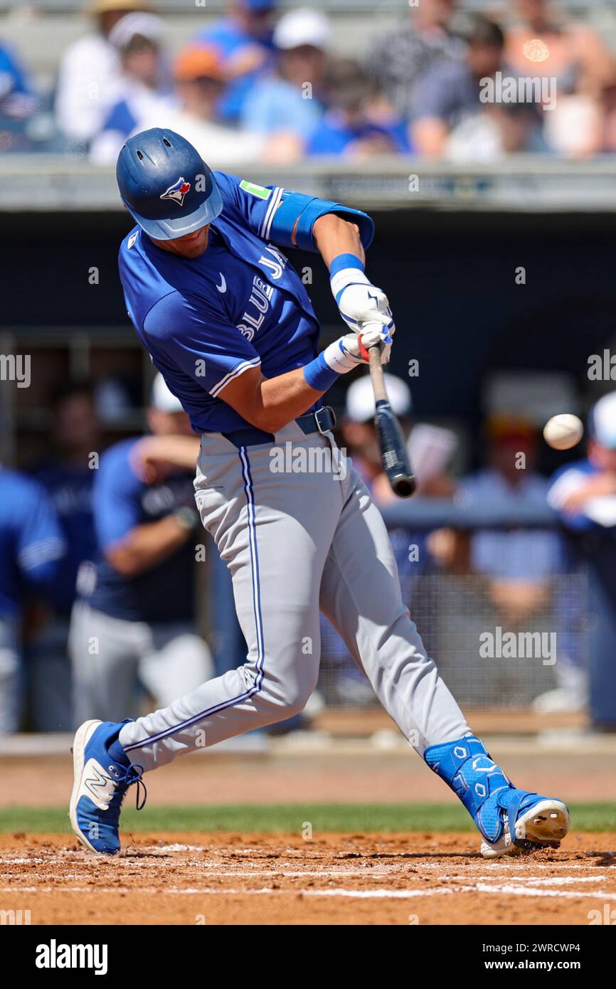 Port Charlotte, FL: Toronto Blue Jays catcher Danny Jansen (9) grounds ... Port Charlotte, FL: Toronto Blue Jays catcher Danny Jansen (9) grounds ...