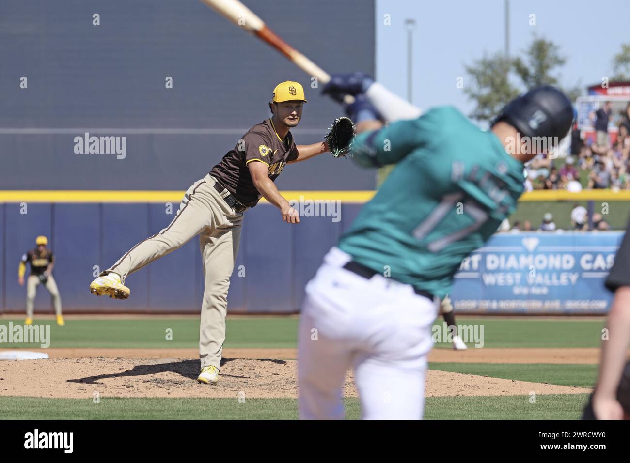San Diego Padres starting pitcher Yu Darvish throws against the Seattle ...