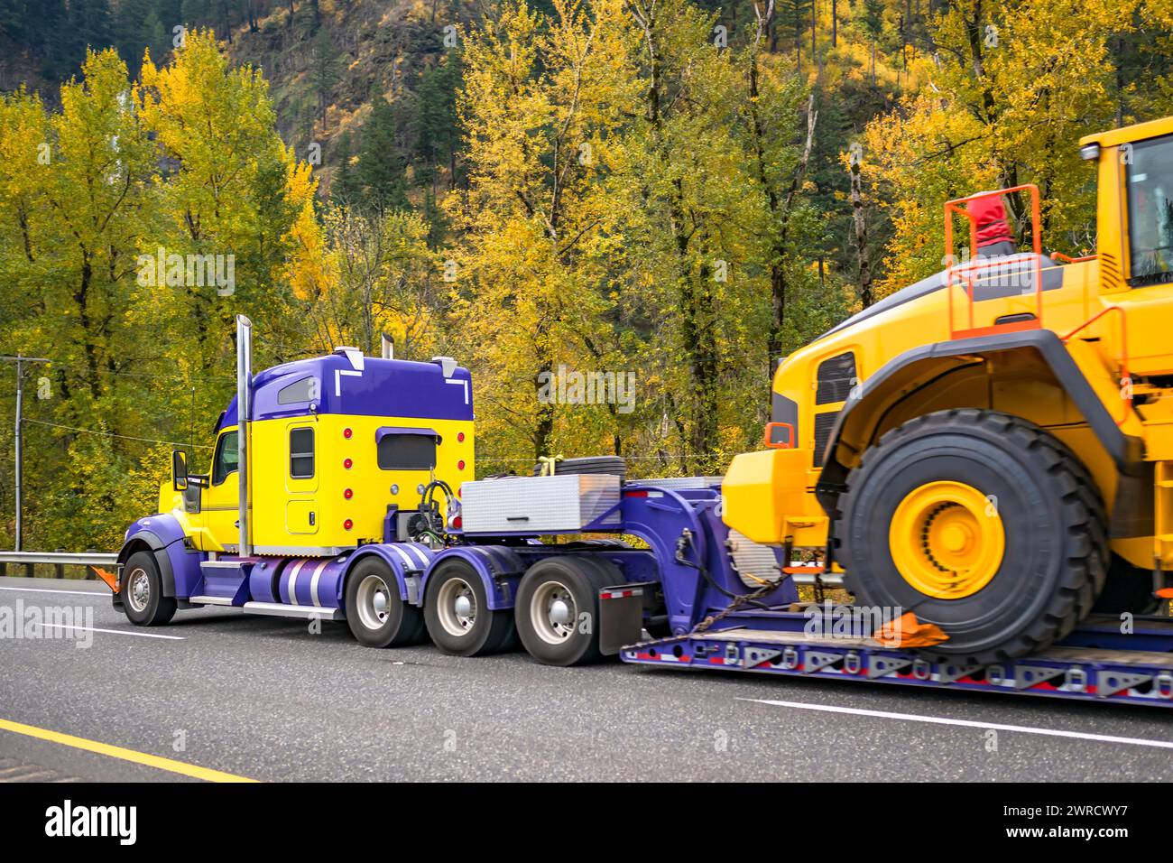Industrial carrier long hauler classic yellow big rig semi truck ...