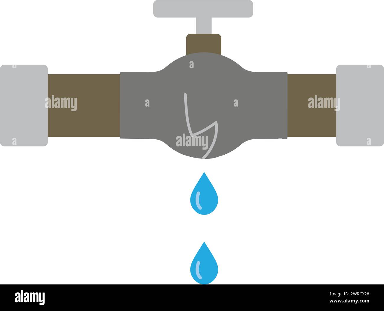 Burst oil pipe line icon, crack and plumber, oil leak sign, vector ...