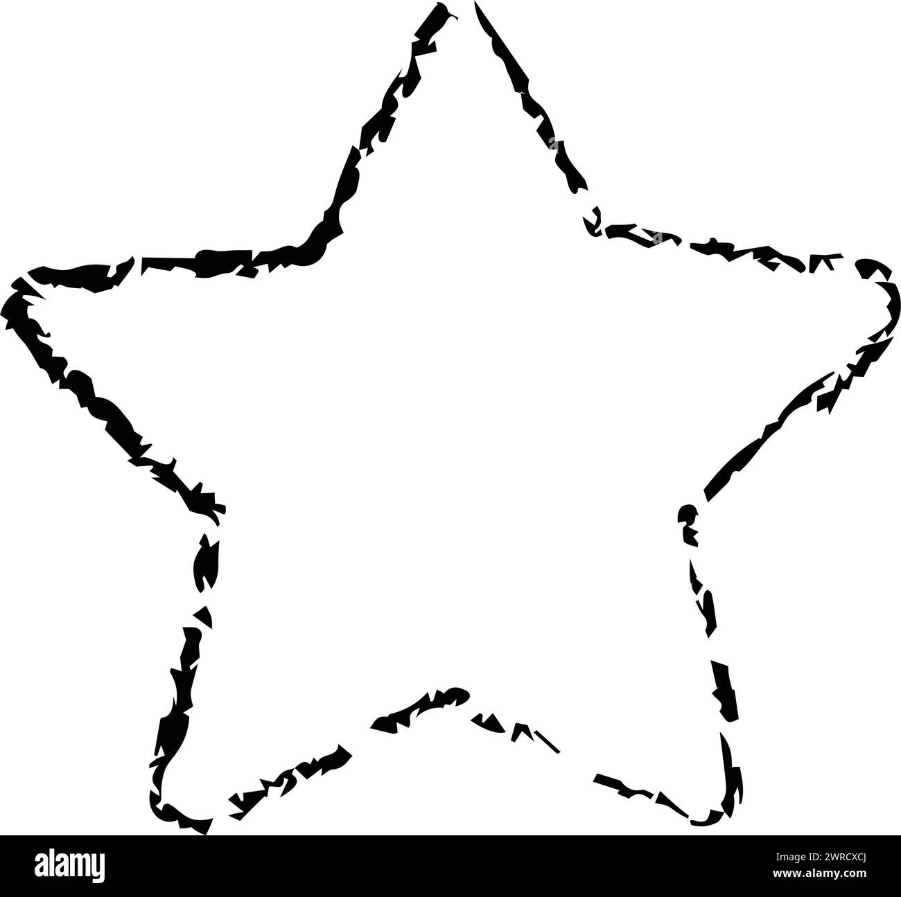 Star grunge frame border hand drawn vector shape icon for decorative ...