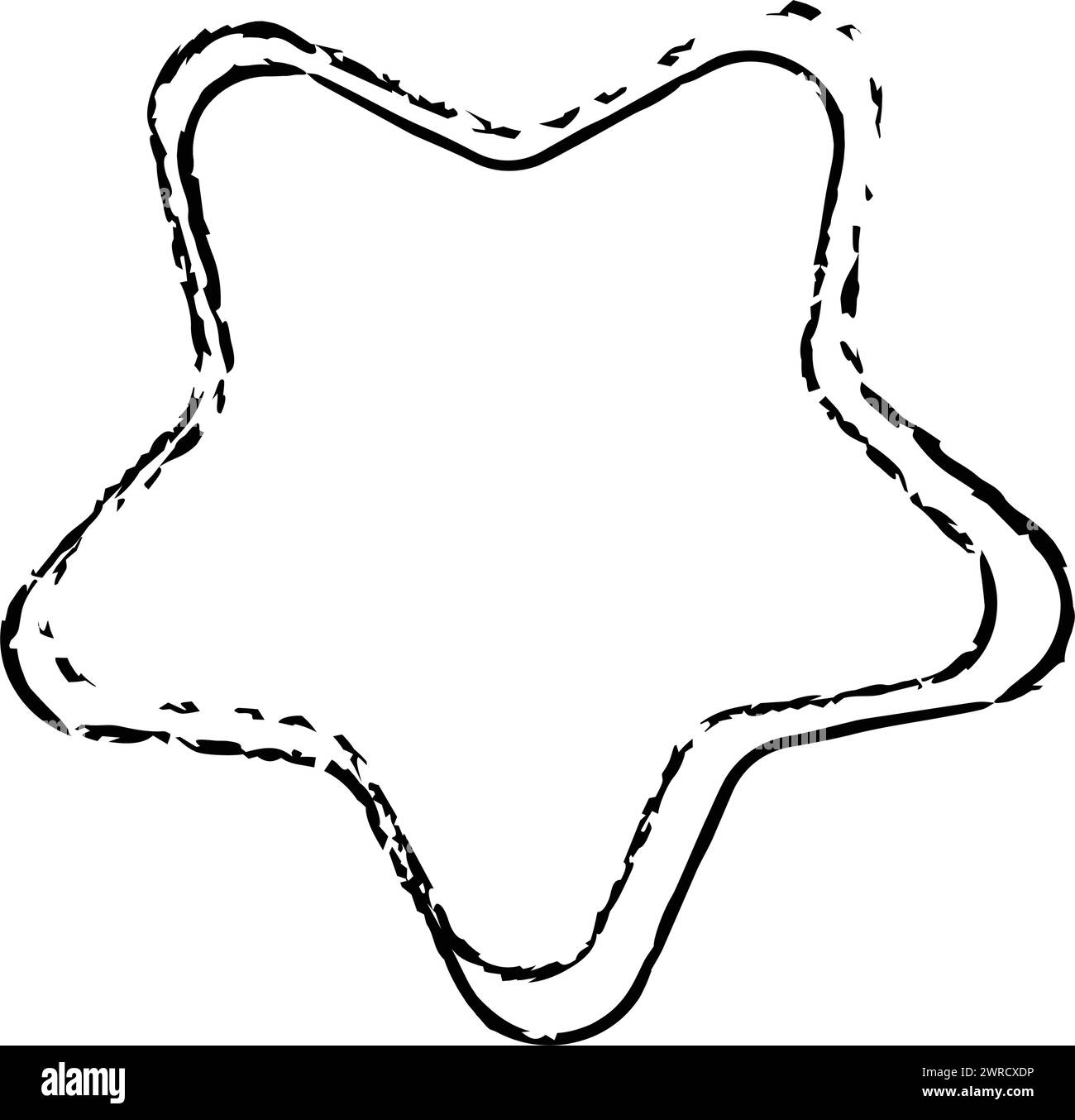 Star grunge frame border hand drawn vector shape icon for decorative ...