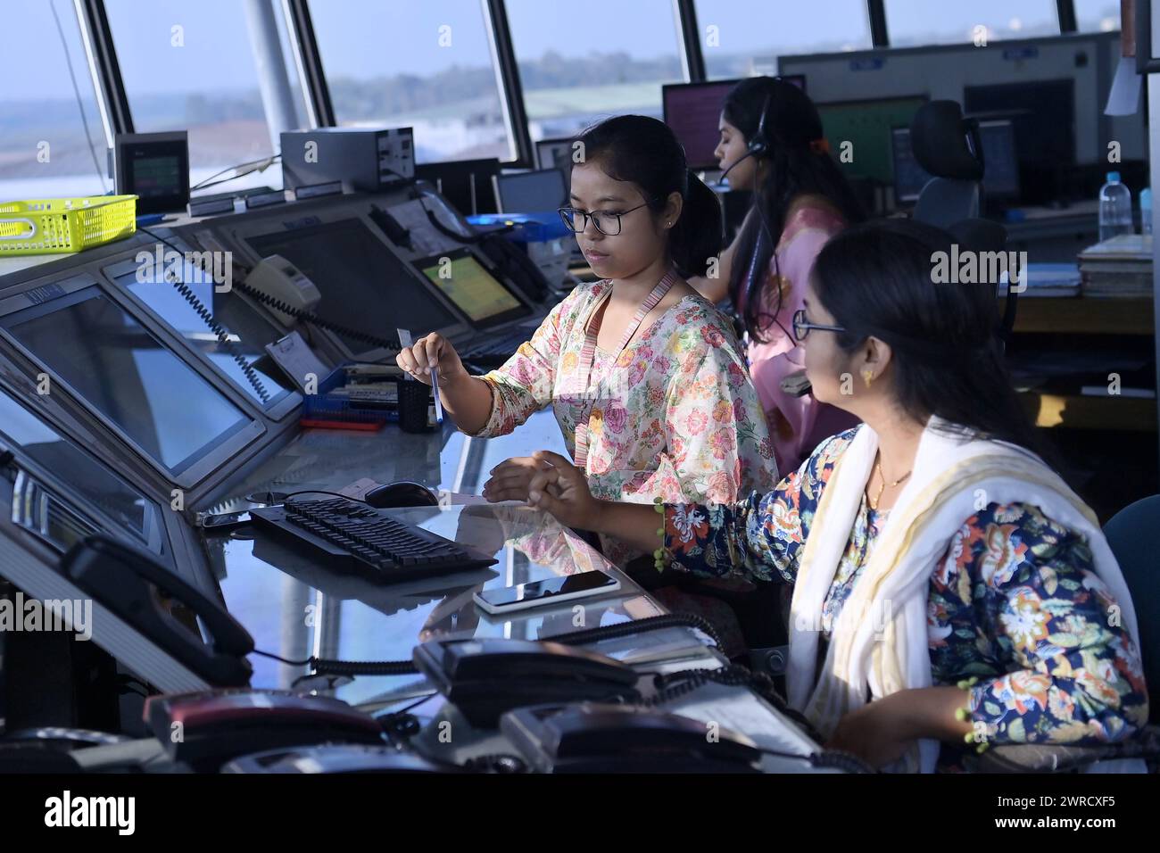 Female traffic controllers, Bipasha Hrangkhawl, Disha Chandra, and ...