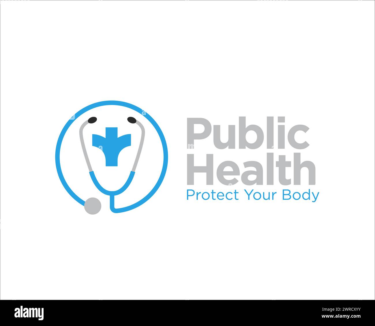 public health with stethoscope figure logo designs for medical ...