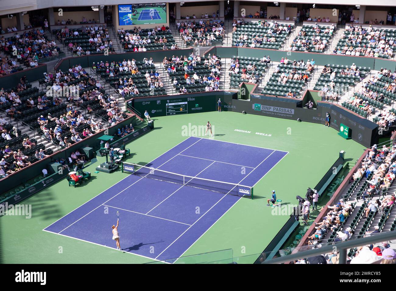 2024 Indian Wells, Anna Blinkova vs Jessica Pegula in Stadium 2 Stock ...