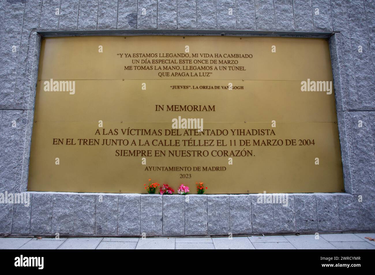 Madrid, Spain. 11th Mar, 2024. A plaque installed on TÈllez Street ...