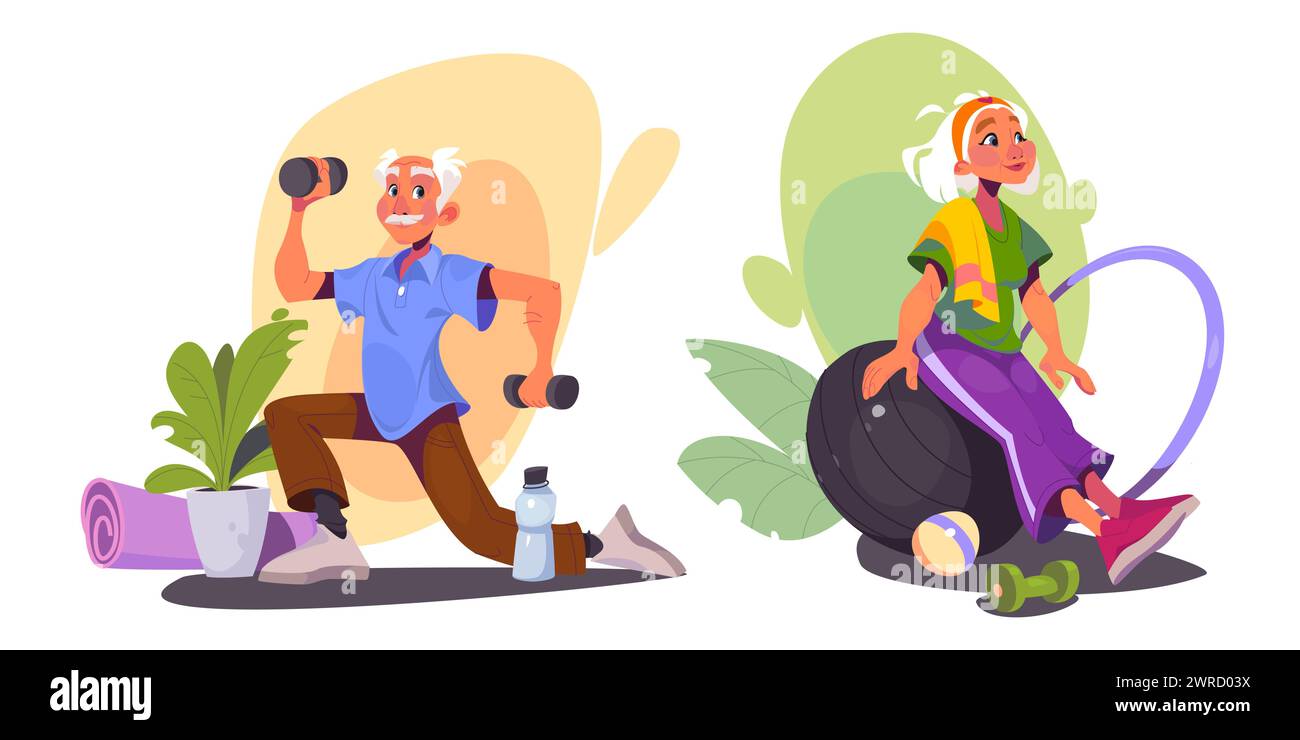 Woman exercising cartoon hi-res stock photography and images - Alamy