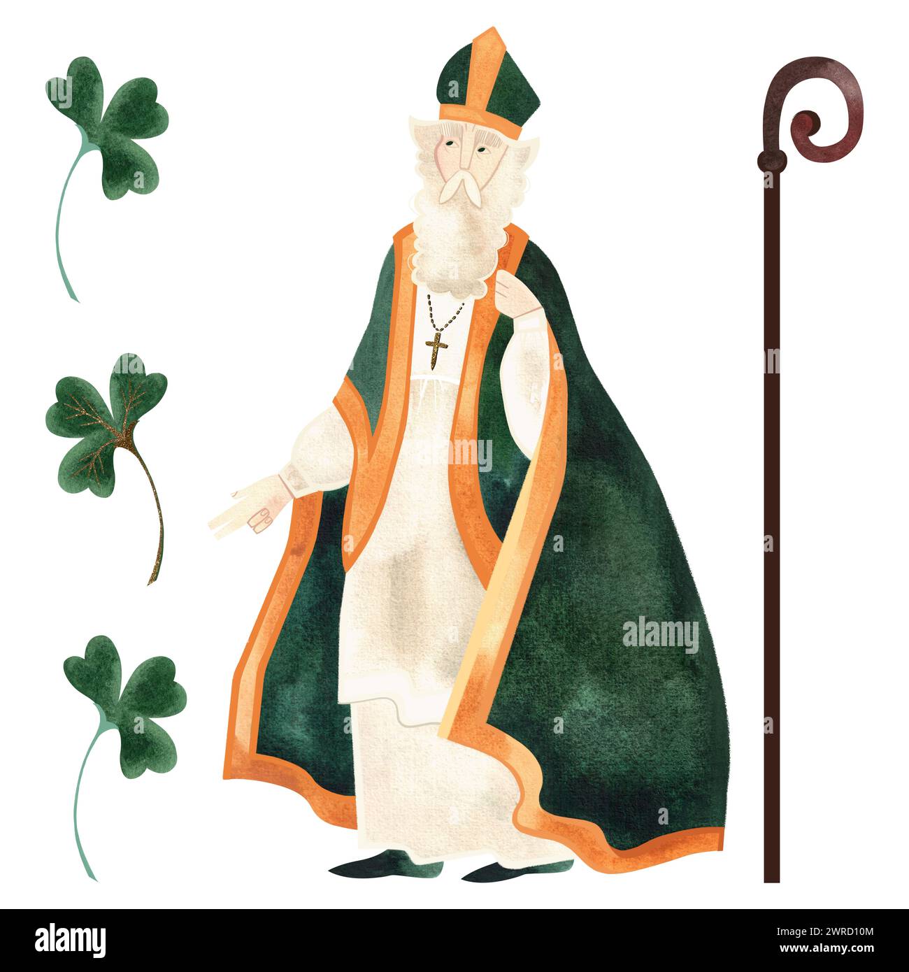 Saint Patrick, patron saint of Ireland. Religious Catholic saint. Full ...