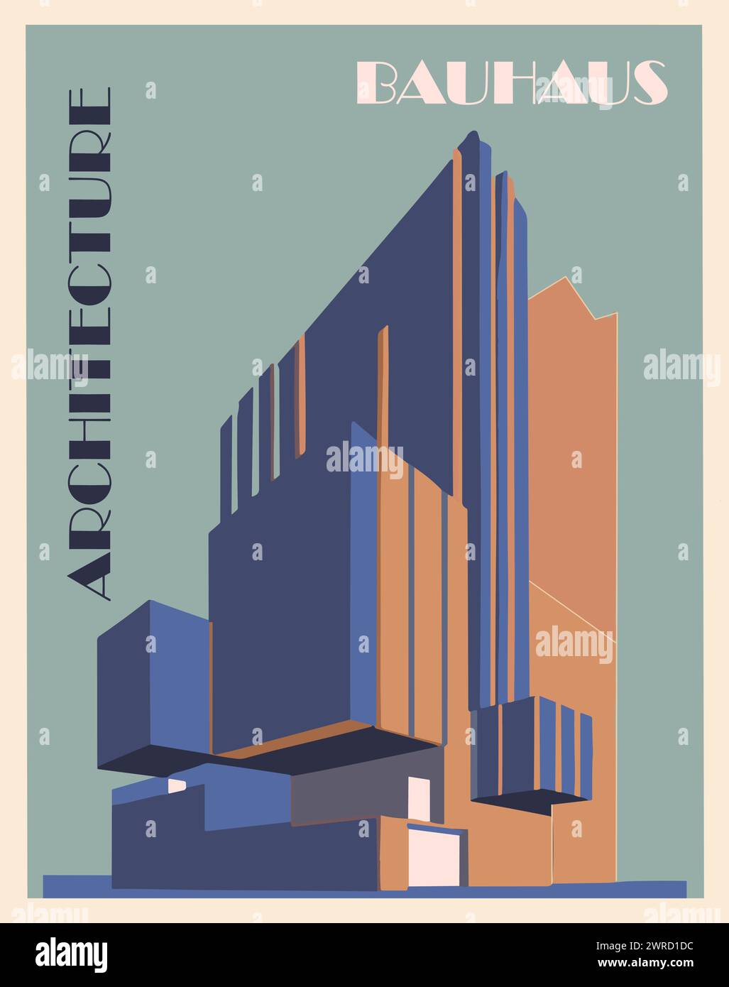 Abstract Bauhaus style architect vector art poster Stock Vector Image ...