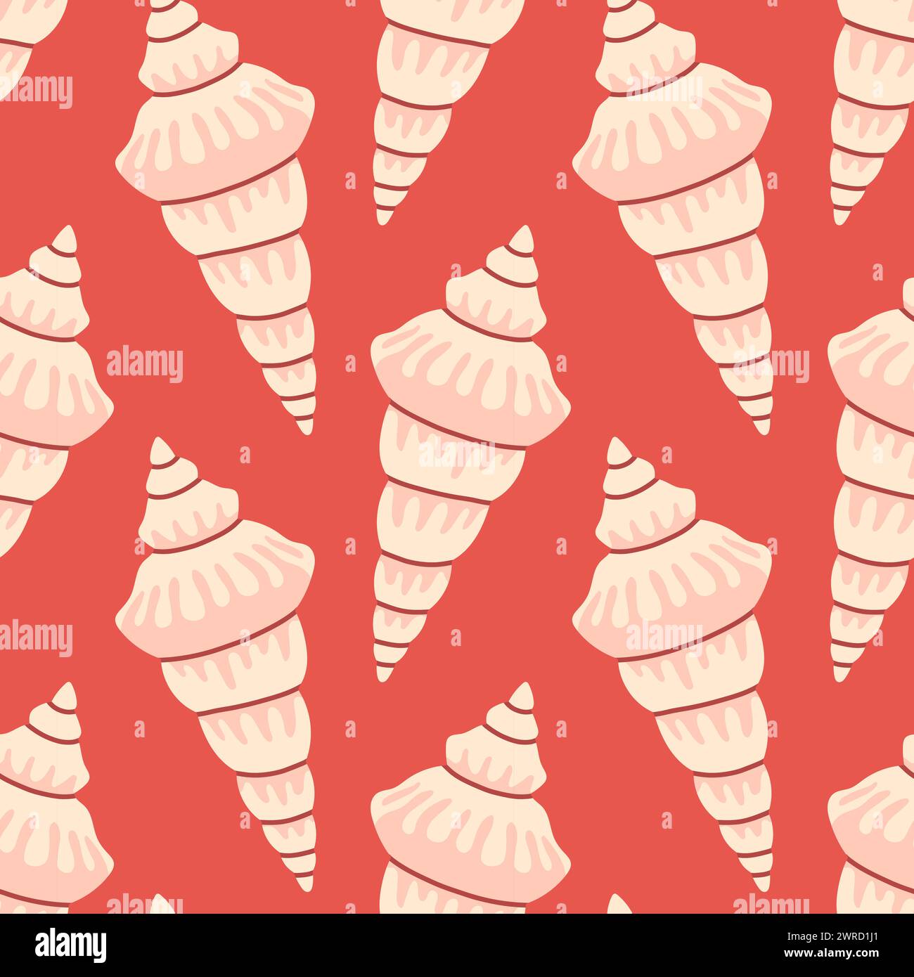 Sea shells seamless pattern. Trendy pattern of seashells for wrapping ...