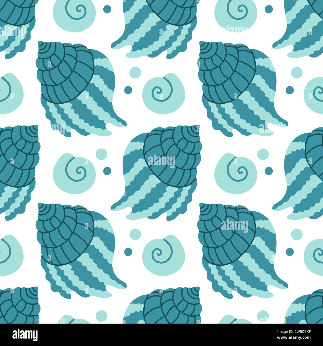 Sea shells seamless pattern. Trendy pattern of seashells for wrapping ...