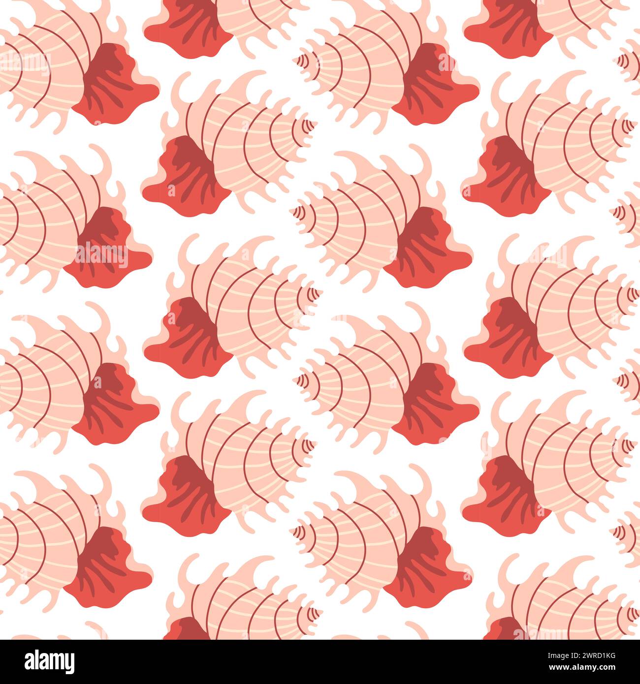 Sea shells seamless pattern. Trendy pattern of seashells for wrapping ...