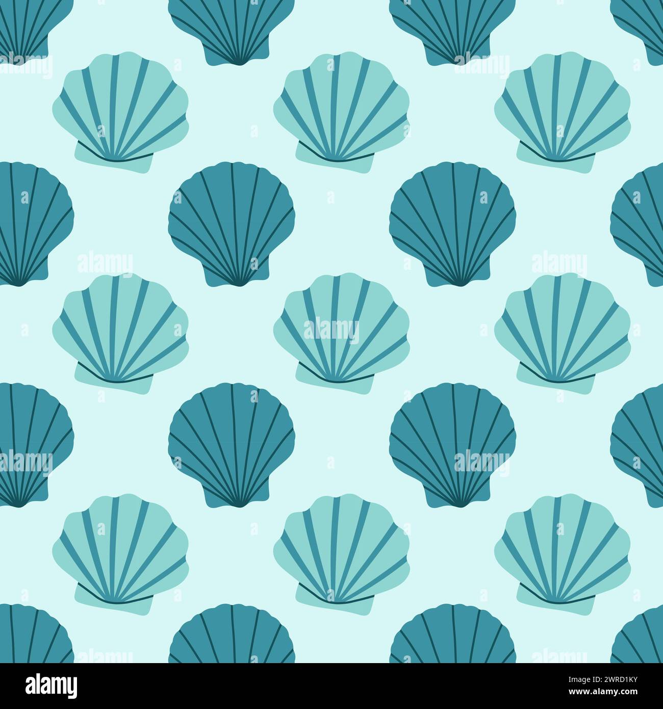 Sea shells seamless pattern. Trendy pattern of seashells for wrapping ...