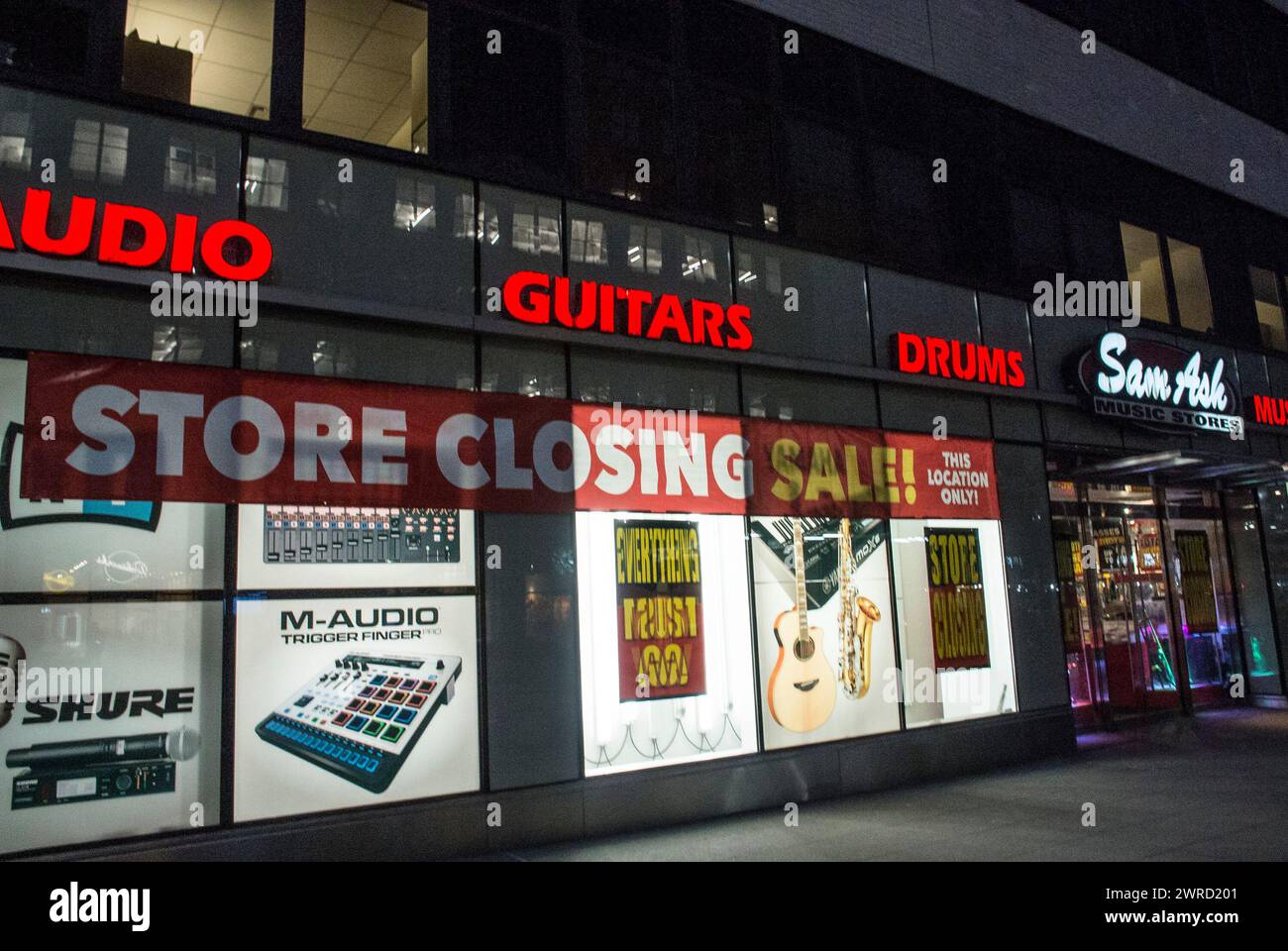 New York, New York, USA. 11th Mar, 2024. SAM ASH flagship music retail ...