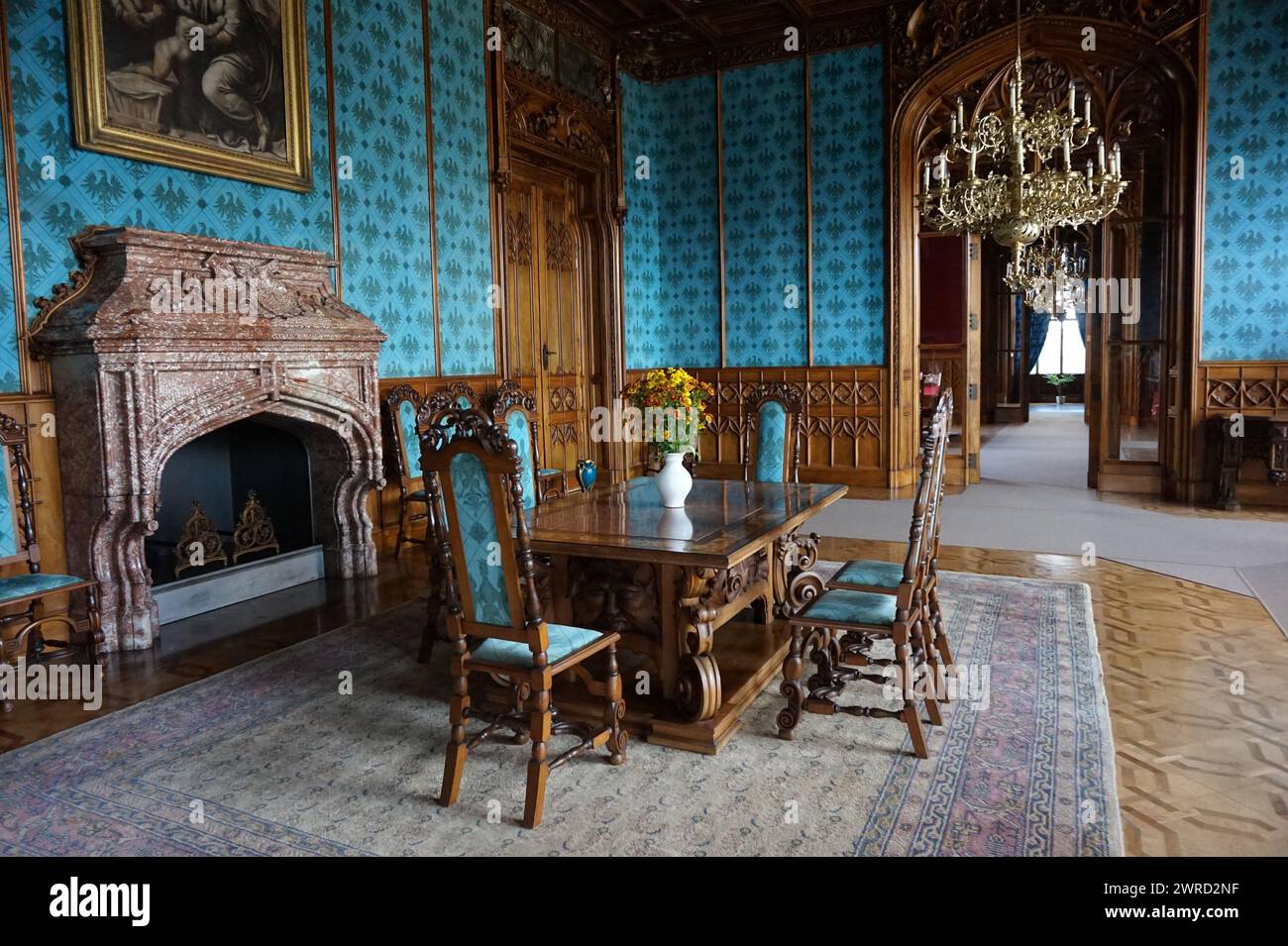 detail of lednice castle interior in czech republic Stock Photo - Alamy