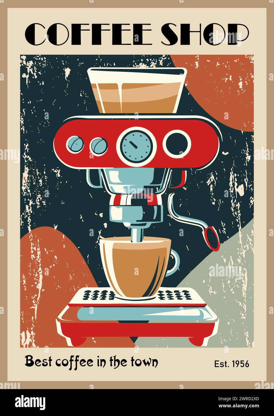 Coffee poster design in retro art style Stock Vector Image & Art - Alamy