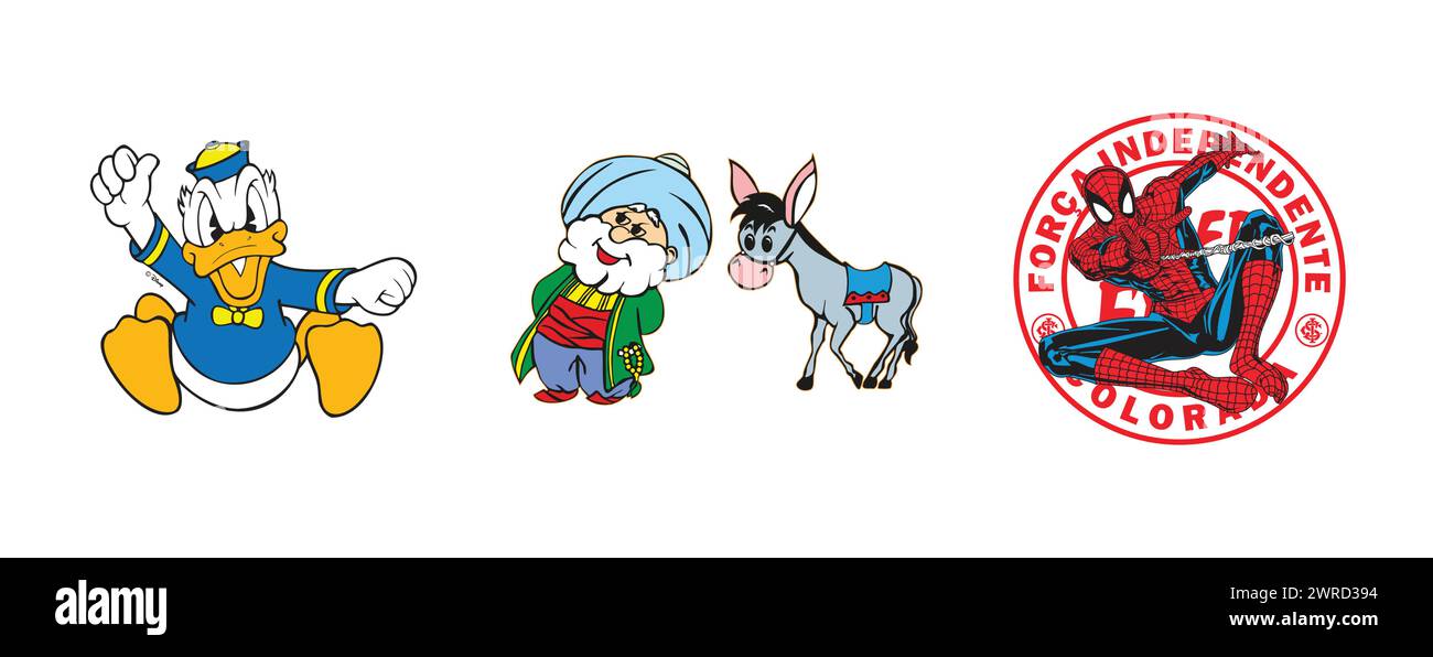 Nasrettin Hoca, Superfico, Donald Duck. Arts and design vector logo on ...