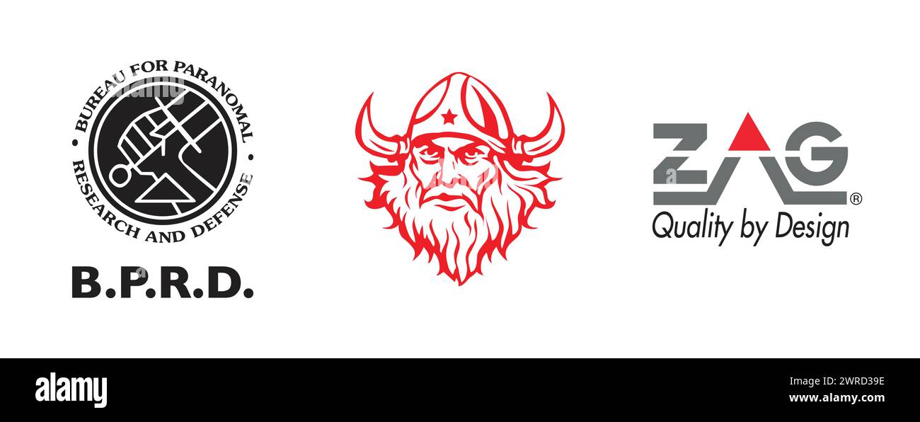 BPRD - Hellboy B.P.R.D., ZAG, Man Head. Arts and design vector logo on ...