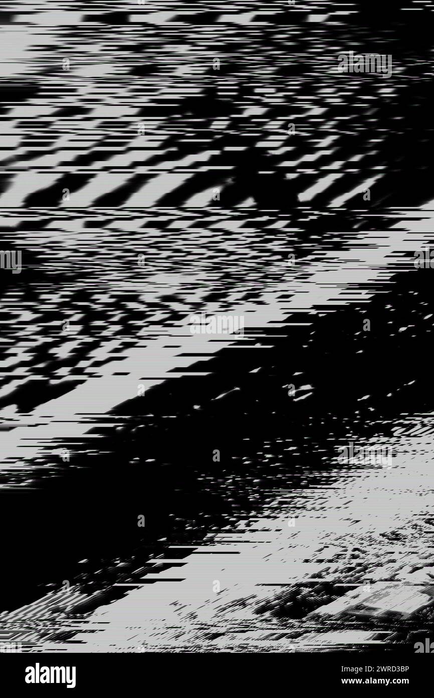 Abstract distorted black white motion glitch overlay effect texture ...