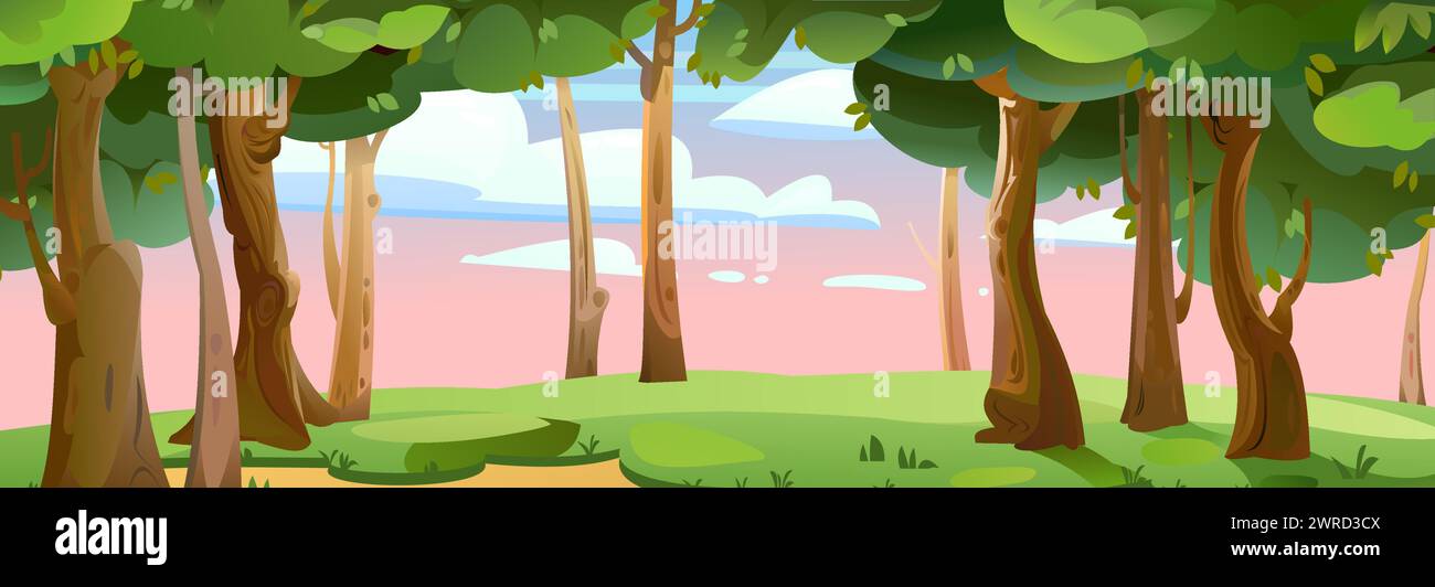 Cartoon forest trees hi-res stock photography and images - Alamy