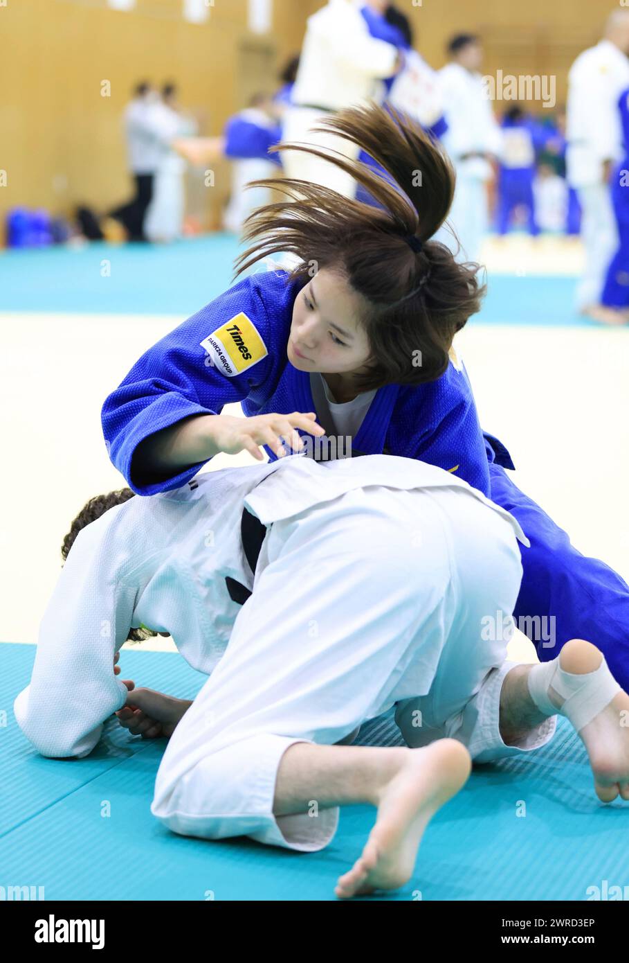 Uta Abe of Japan takes part in a training camp of the All-Japan Judo ...