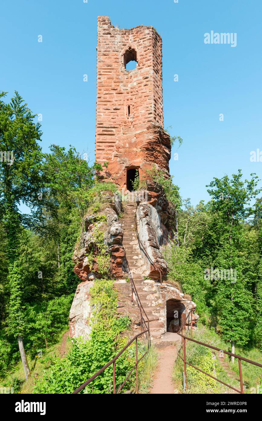 Stairs to the residential tower of the upper castle of the medieval ...