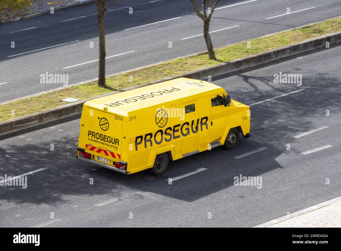 Lisbon, Portugal on March 11, 2024, armored cash transport vehicle from ...