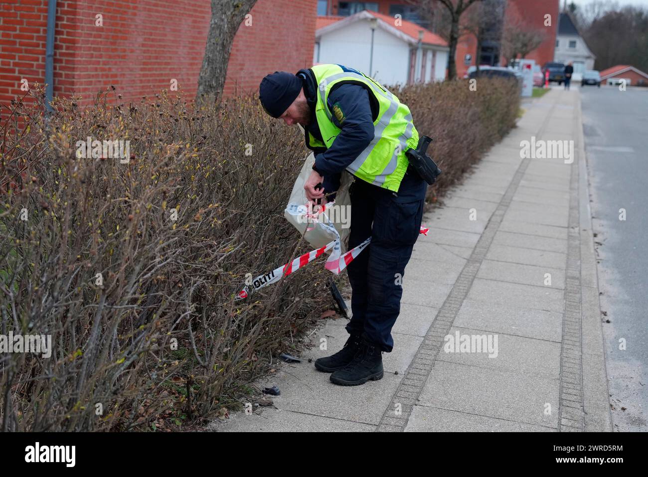 Police present i in Hjallerup in North Jutland, Denmark, Tuesday March ...