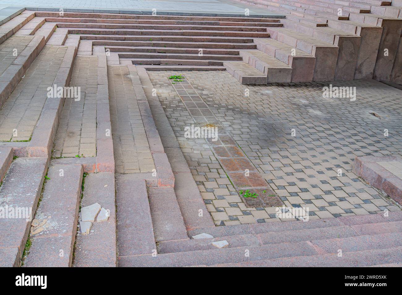 The view of the staircase in the outdoors. Type of concrete steps ...