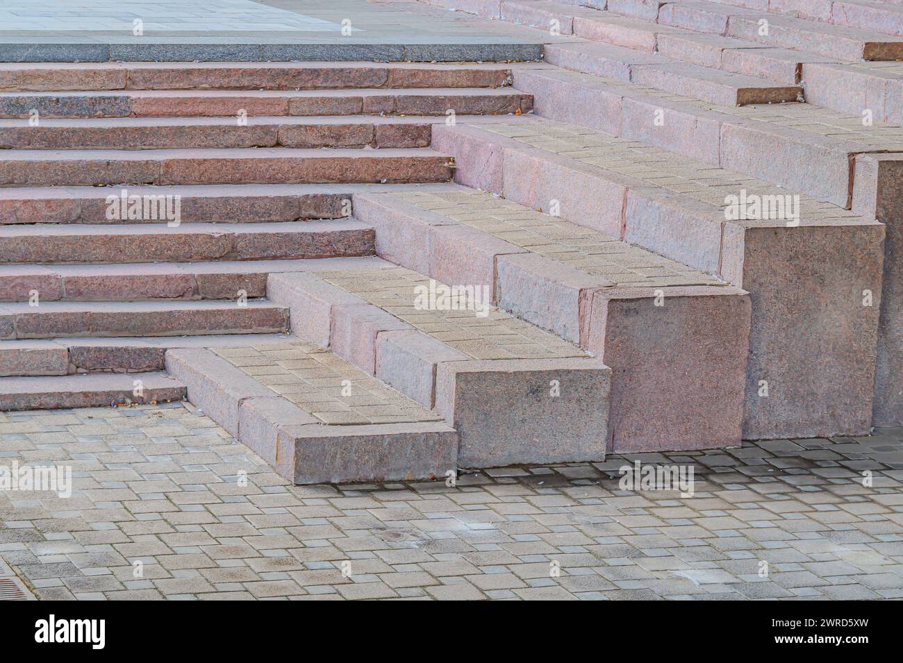 The view of the staircase in the outdoors. Type of concrete steps ...