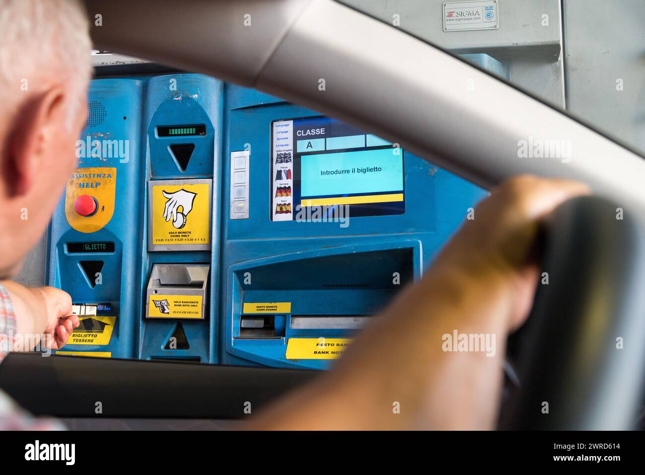Toll gate on Autostrada A4 Turin-Trieste in Italy © Wojciech Strozyk ...
