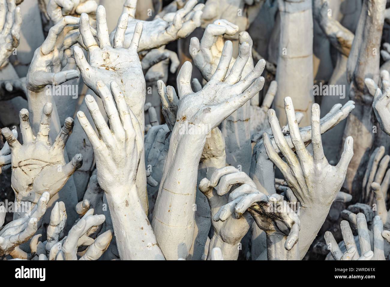 Chiang Rai, Thailand - December 2022: famous hands from hell art on the ...